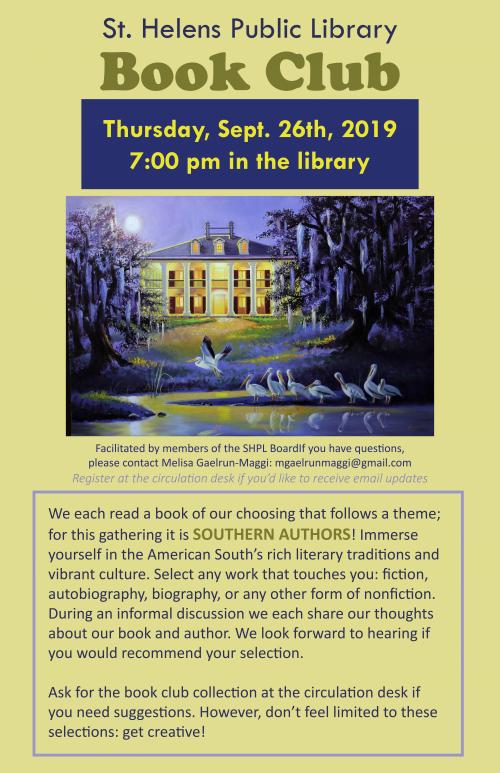 St Helens Public Library Book Club | City of St Helens Oregon